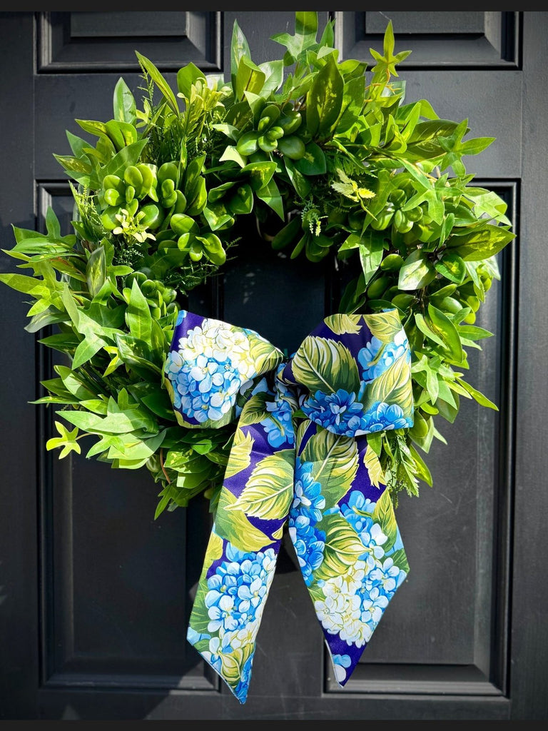 Hydrangea Print Wreath Sash *Sash only – Enchanted Vines