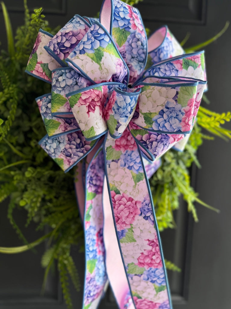 Large Hydrangea Bow for Wreath – Enchanted Vines