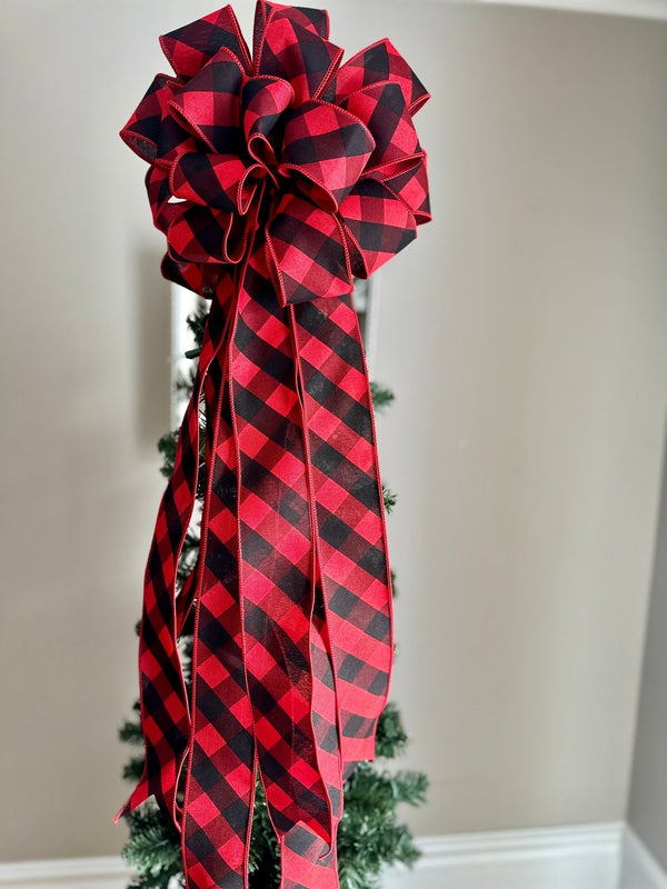 Rustic Buffalo Check Tree Topper for Winter – Enchanted Vines